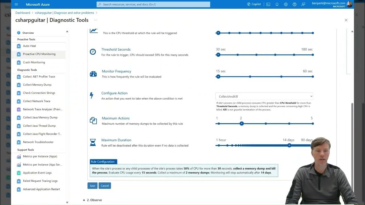 Capture an Azure App Service Windows InProcess High CPU memory dump - YouTube