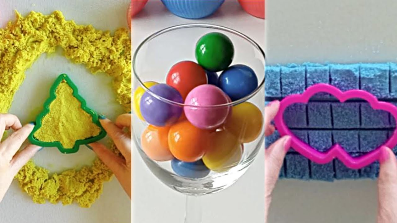 Satisfying Compilation |Kinetic Sand |Drop Poking Cutting Crunch Sound ...