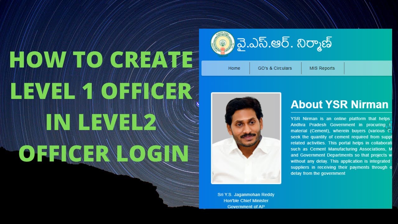How to create level 1 officer in level 2 officer login for ysr nirman ...