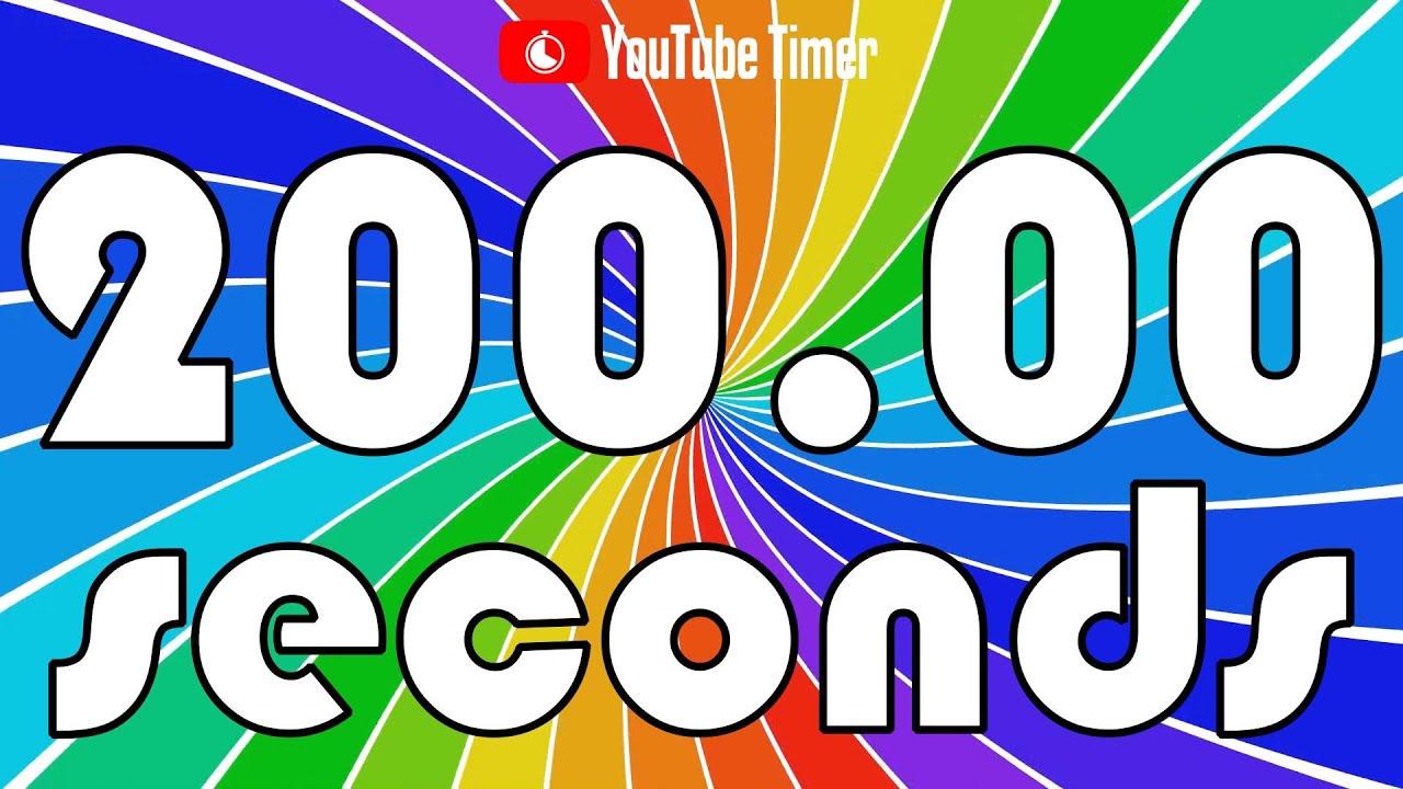 200 SECONDS Timer Countdown 🏳️‍🌈 Rainbow - YouTube