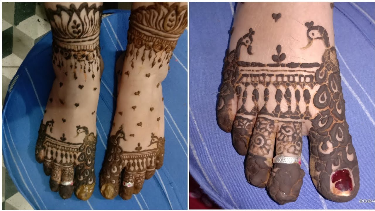 gangour special mehndi design| feet mehandi design|peacock Mehandi ...