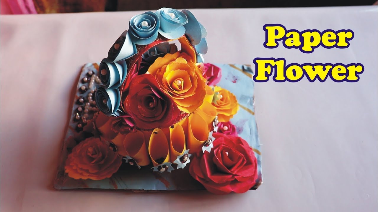 Paper Flower Guldasta | Paper Art | paper Craft | Origami | Diy | Urdu ...