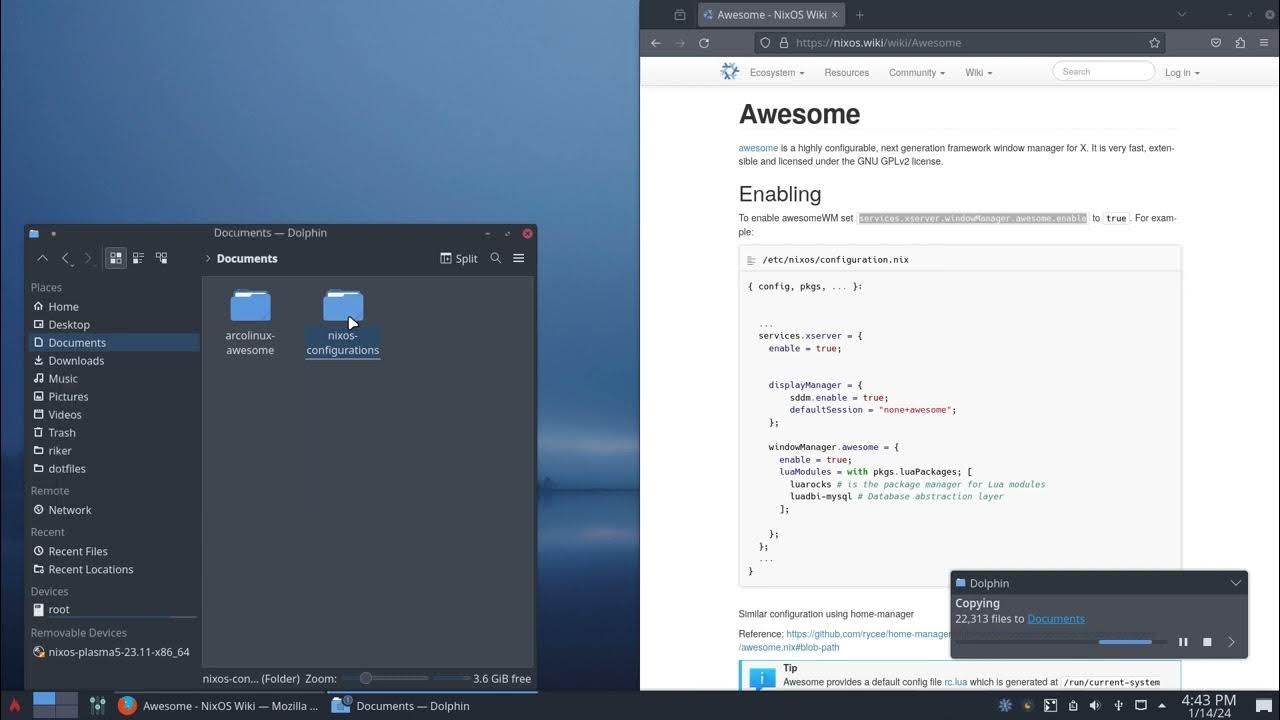Nixos 7: Awesome - installing Awesome - removing Plasma - re-installing Plasma - YouTube