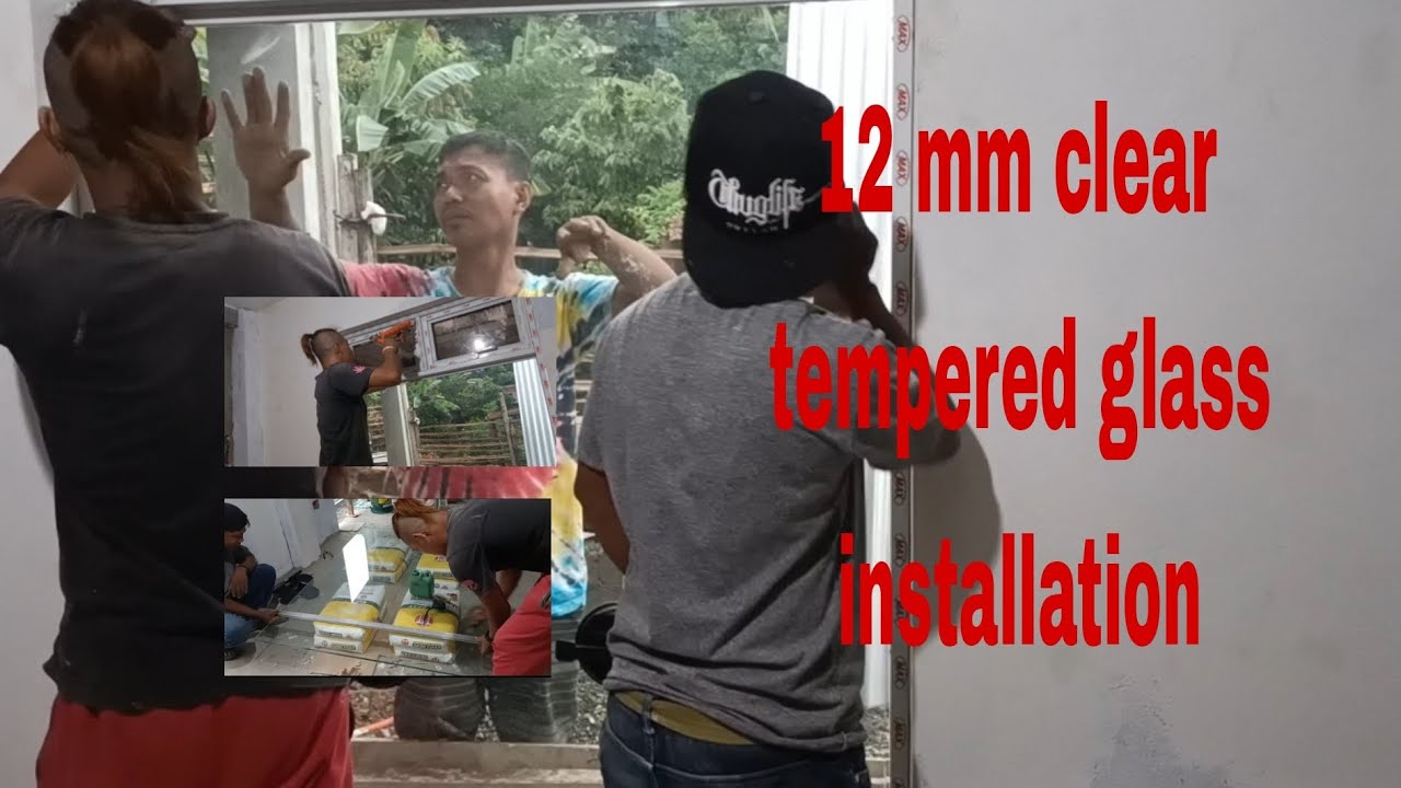 clear tempered glass installation / aluminum frame installation ...