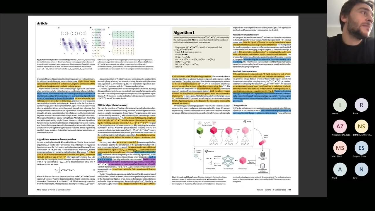 Paper Club with Peter - Discovering faster matrix multiplication algorithms with reinforcement ...