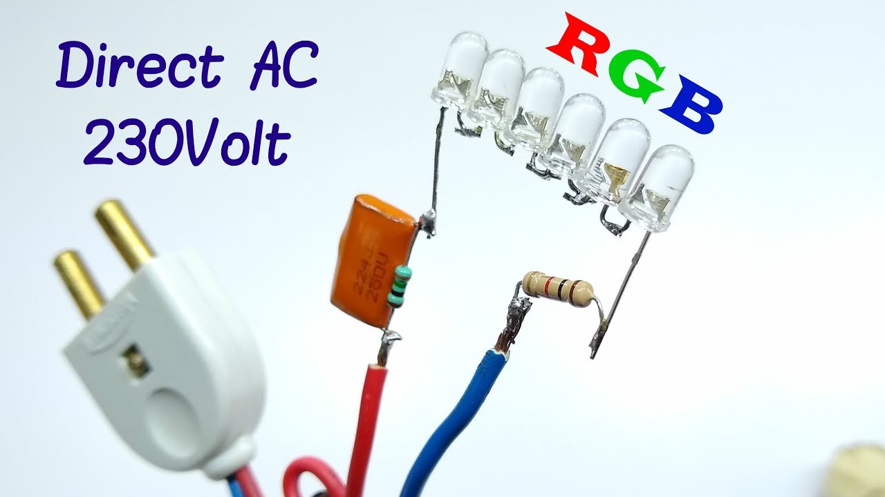 Awesome idea For 5mm RGB led Run AC - YouTube