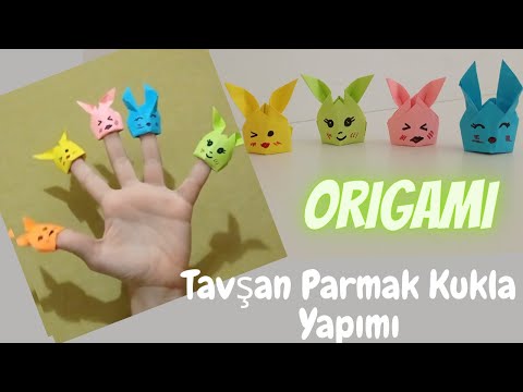 Origami - Kağıt Katlama  Tavşan Parmak Kukla Yapımı/Making Rabbit Finger Puppet#DIY#7