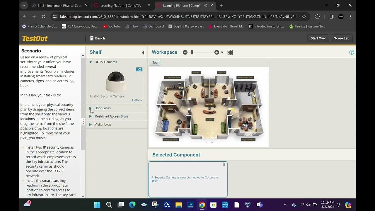 3.1.3 Implement Physical Security : TestOut - YouTube