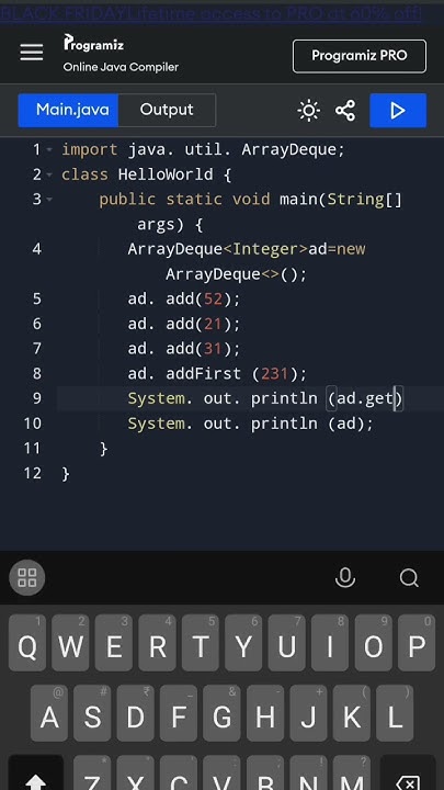 ArrayDeque in java 😍😍😍#code #java code - YouTube