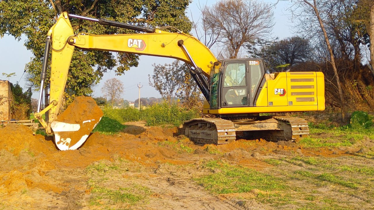 10 tata trucks load in half hour by cat 330gc excavator | cat excavator ...