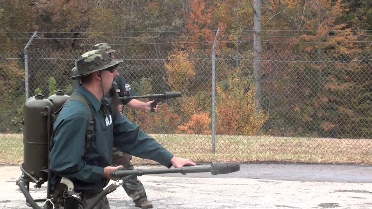 Flame Thrower Demonstration - YouTube