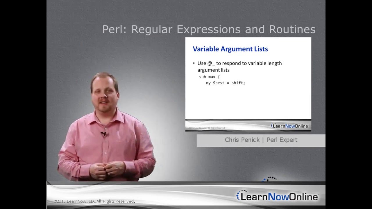 Regular Expressions and Routines - Perl Preview (3 of 3) - YouTube