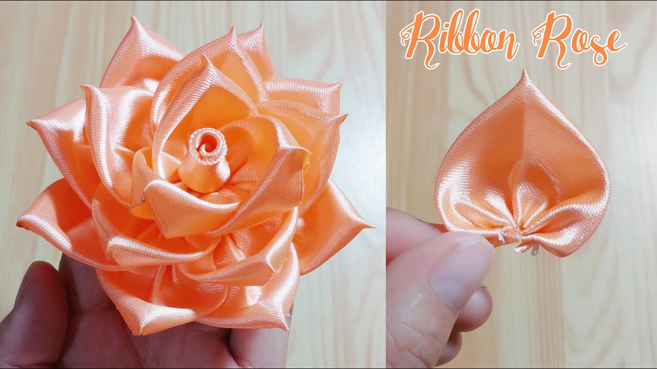 DIY Ribbon Rose flowers | How to make ribbon rose | Ribbon decoration ...