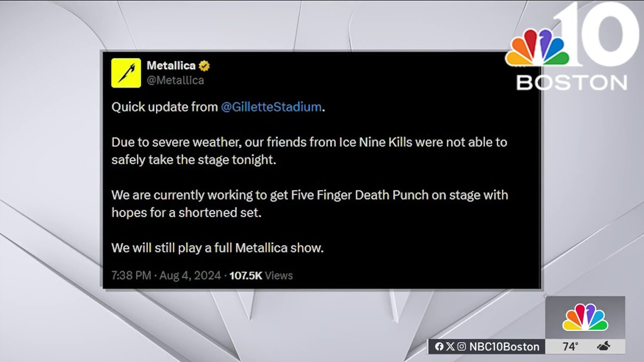 Metallica concert delayed at Gillette Stadium due to severe weather ...