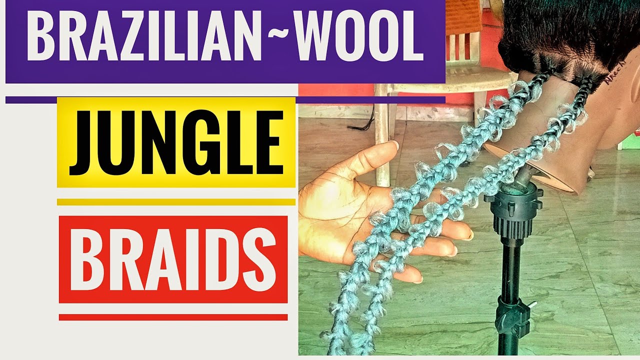 Jungle braids || Knotless jungle box braids with brazillian wool. - YouTube