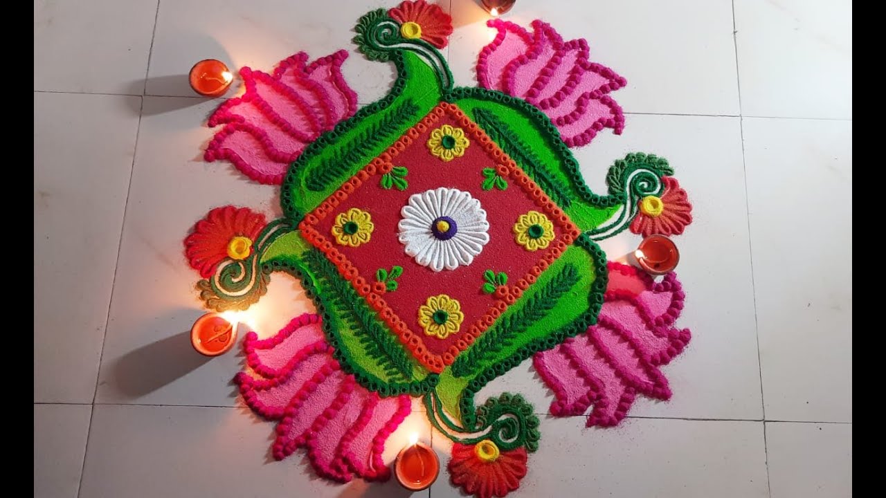 Beautiful|easy|attractive|creative awesome|festive rangoli|📳 Subscribe ...