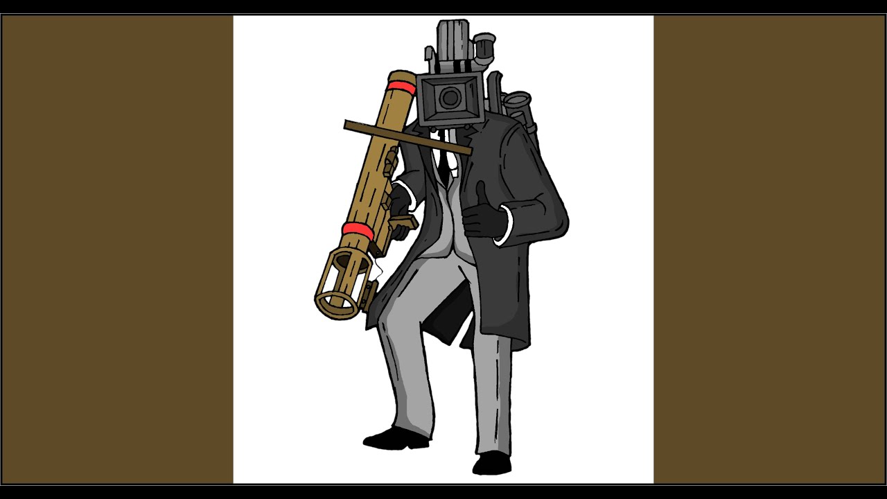 How to Draw Large Cameraman With a Rocket Launcher Weapon | Skibidi ...