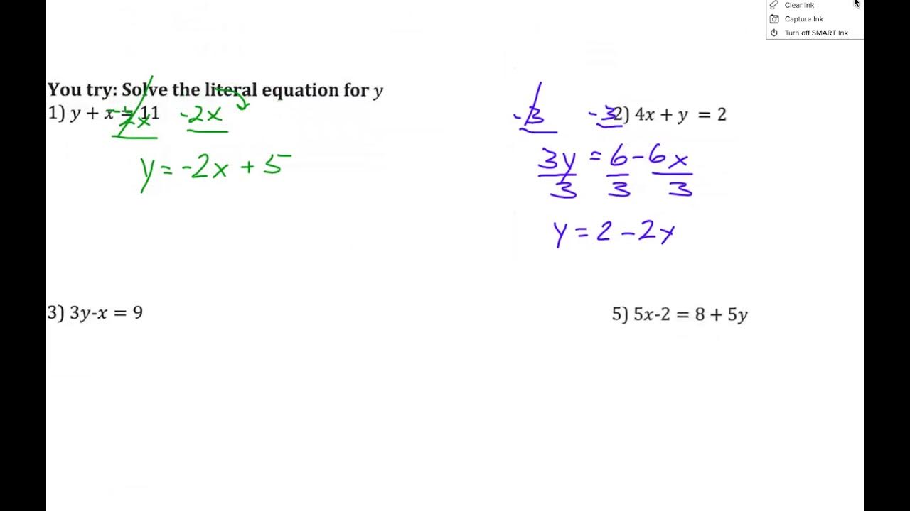 CP Algebra I 1 5 Rewrite Equations and Formulas part 1 - YouTube