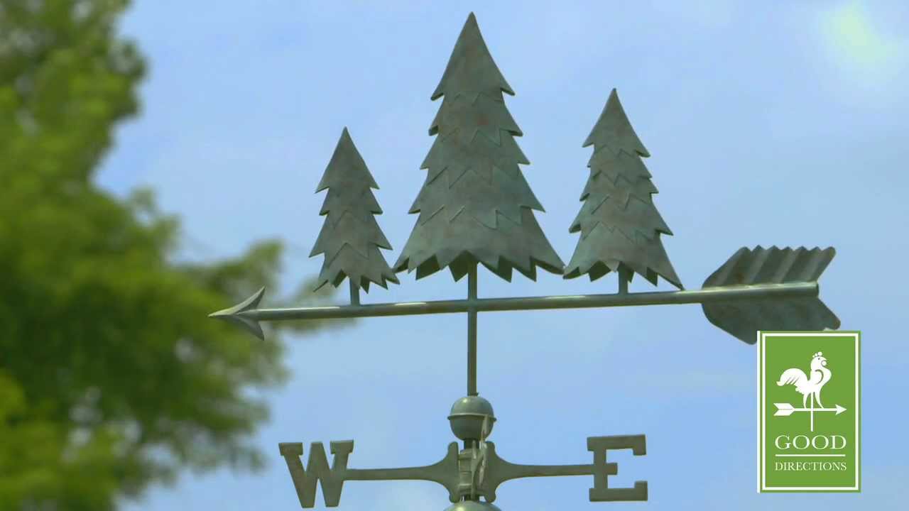 Good Directions 625V1 Pine Trees Weathervane - Blue Verde Copper - YouTube