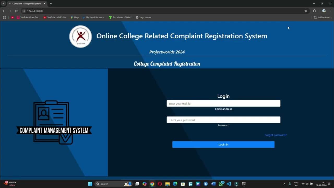 College Complaint Registation System in Python Django - YouTube