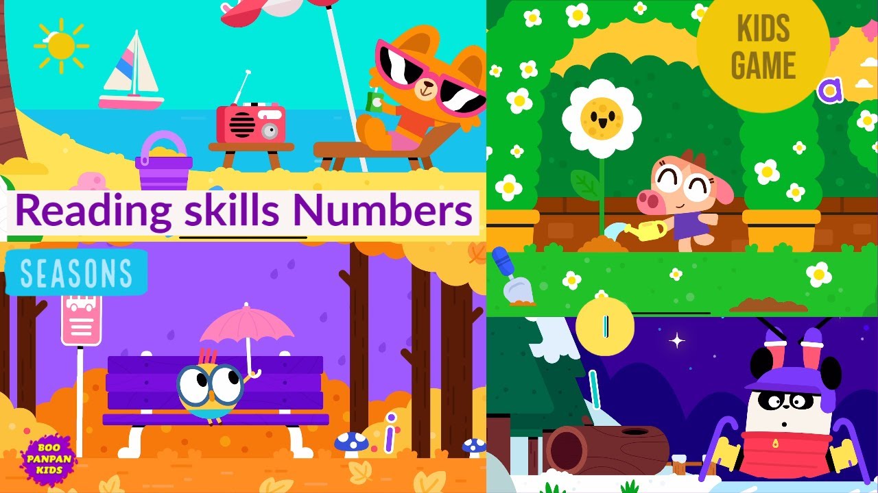 Reading skill find number Seasons game Lingokids|Boopanpankids - YouTube