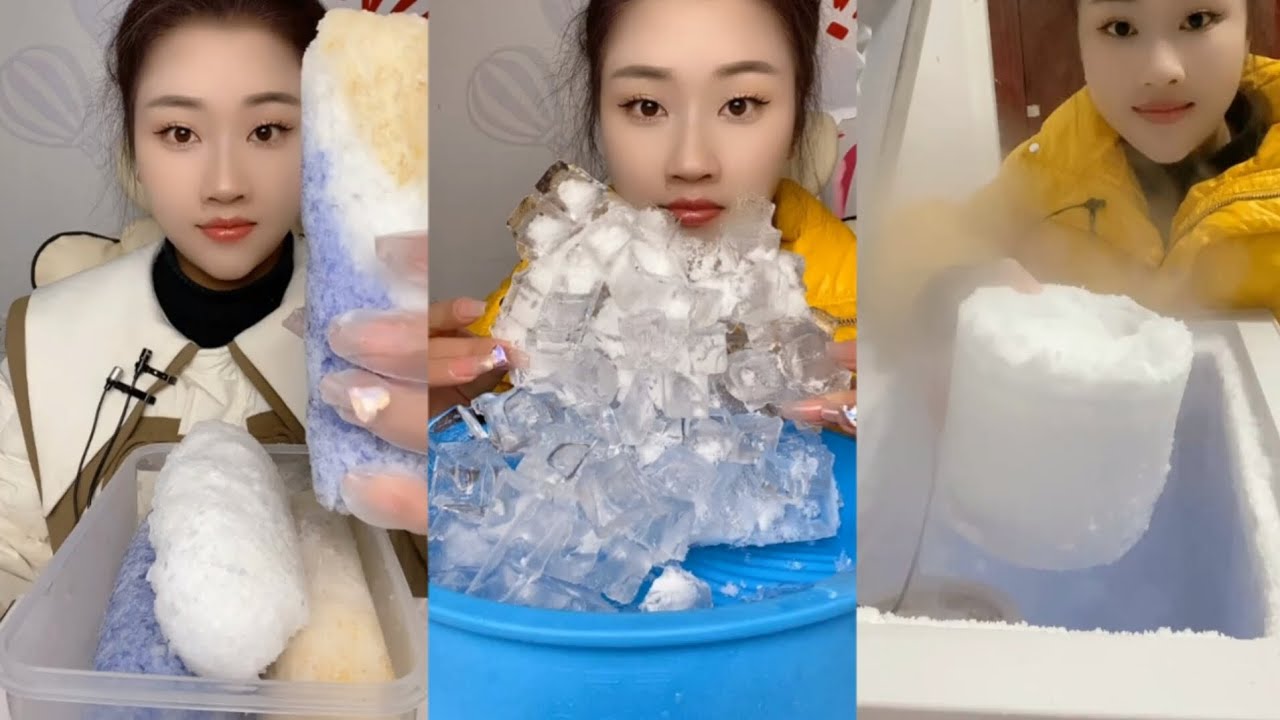 SOLO LZM | FREEZER FROST EATING | CLEAR CUBES ICE🧊 AND CRUSHED ICE #iceeating #asmr #asmrice ...