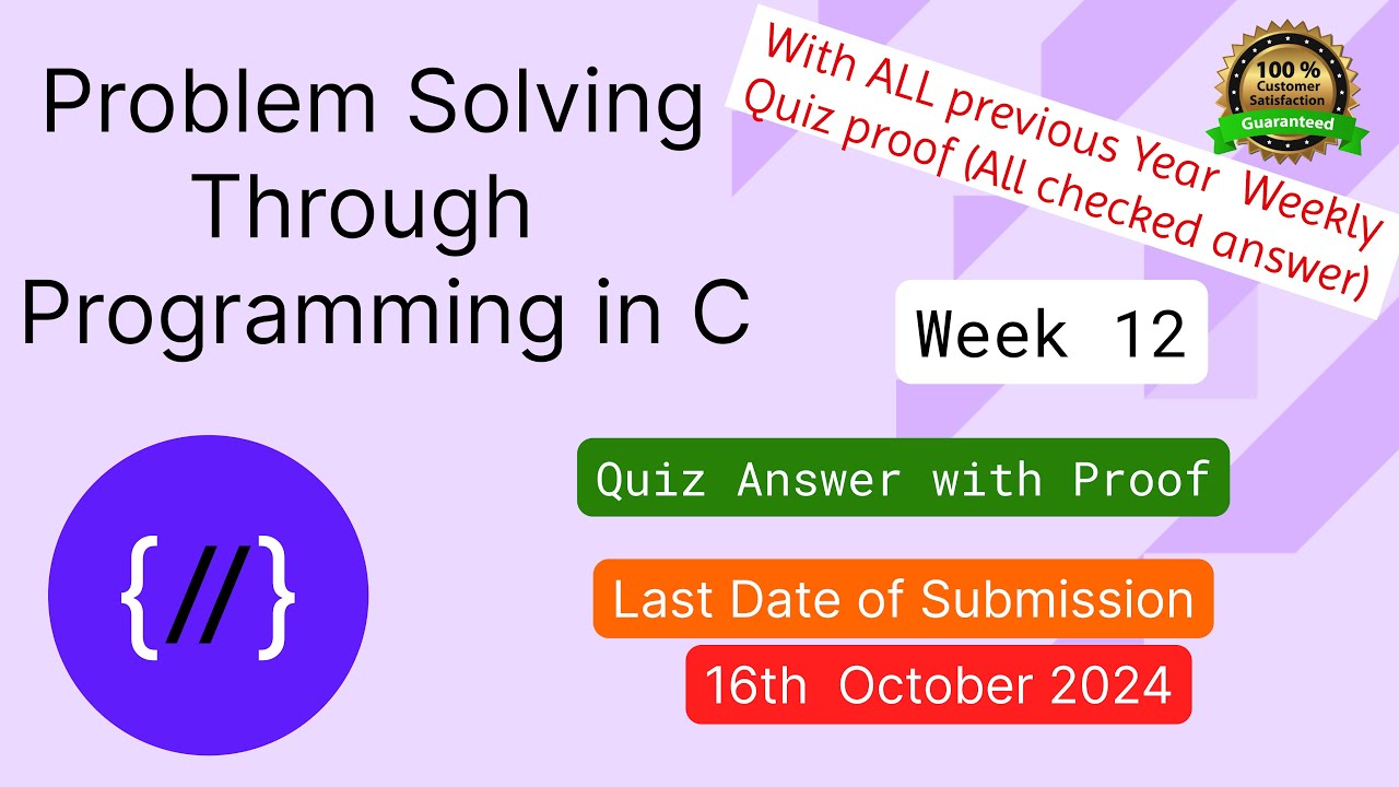 Nptel Problem Solving Through Programming In C Week 12 Quiz Assignment With Proof Of Each 0429
