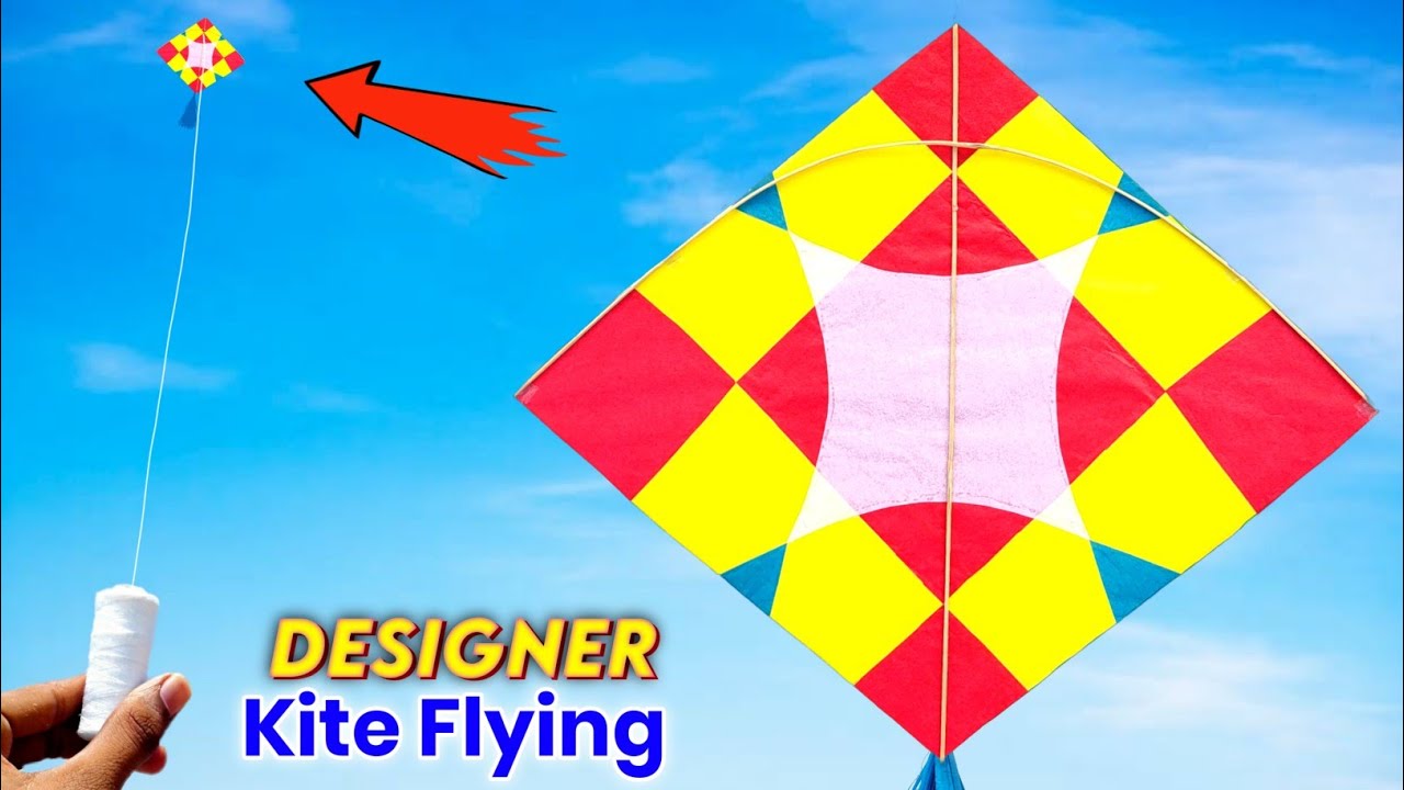 how to make designer kite , Best paper kite , patang kese banate hai ...
