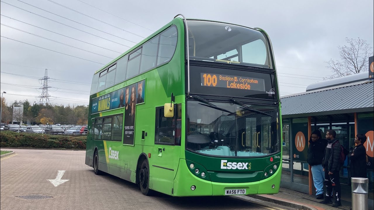 Frv First Essex Route 100 Lakeside Basildon Town Centre Enviro400 Trident 33416 Wa56 Fto