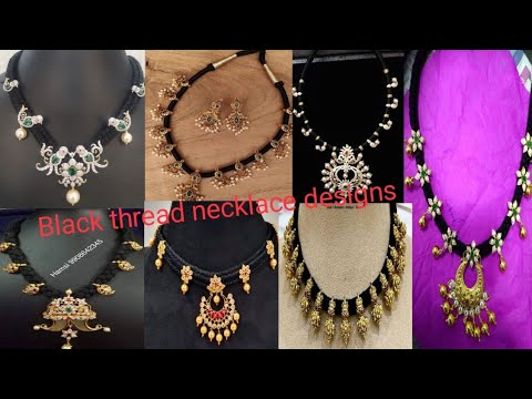 Fancy black thread necklace designs - YouTube