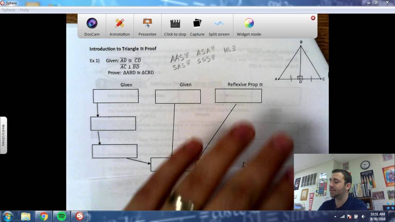 Example of Fill-In Flow Proof (Using Congruent Triangles) - YouTube