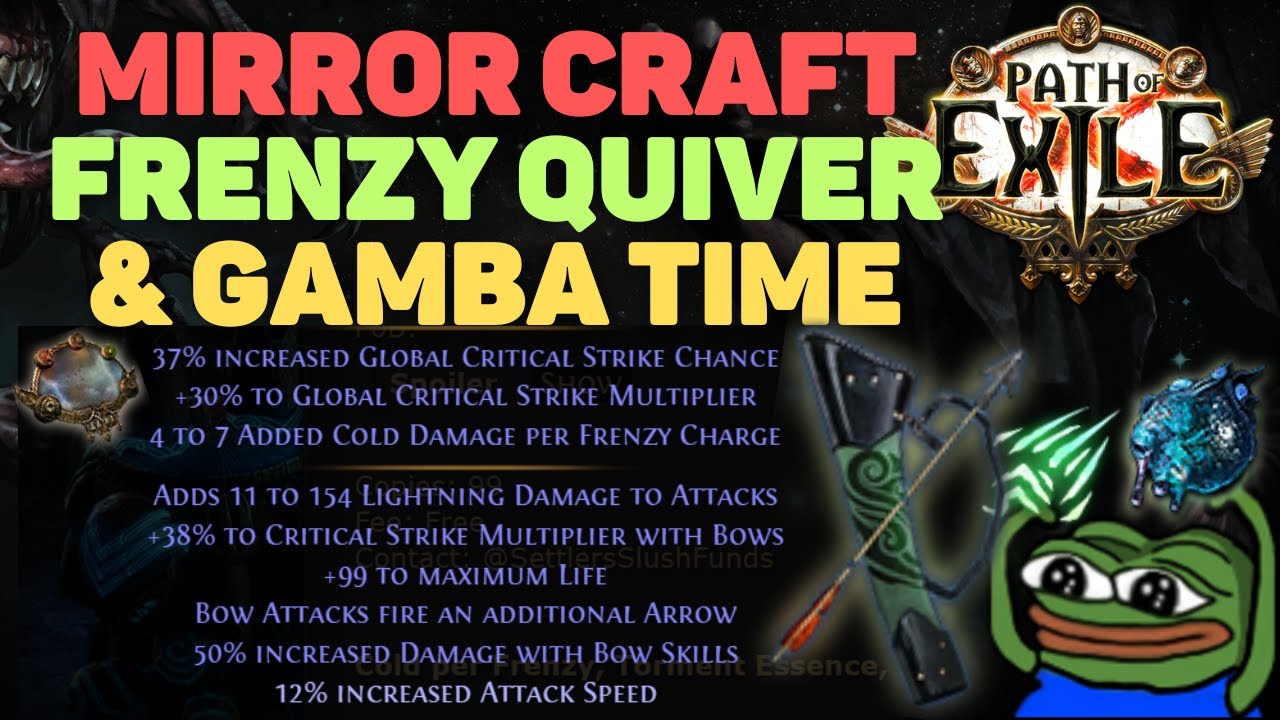 MIRROR Crafting a Cold per Frenzy Elemental Quiver + 40 House of Mirror ...