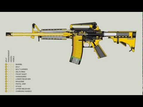 Как работает штурмовая винтовка M16. - YouTube