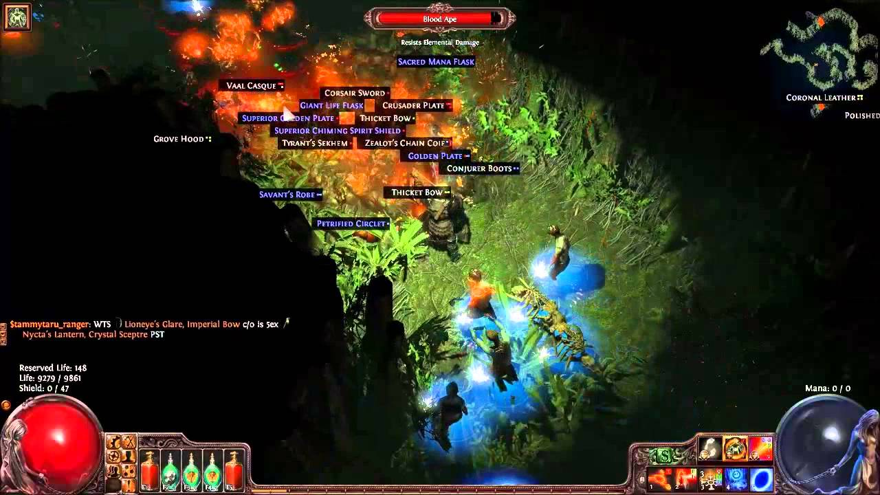 [path of exile] Marauder Explosive Arrow Tank quill rain 6L - YouTube