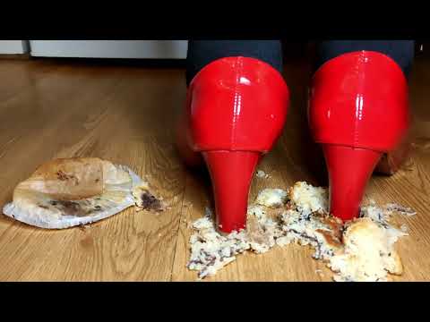 trample on muffin in red heels ASMR