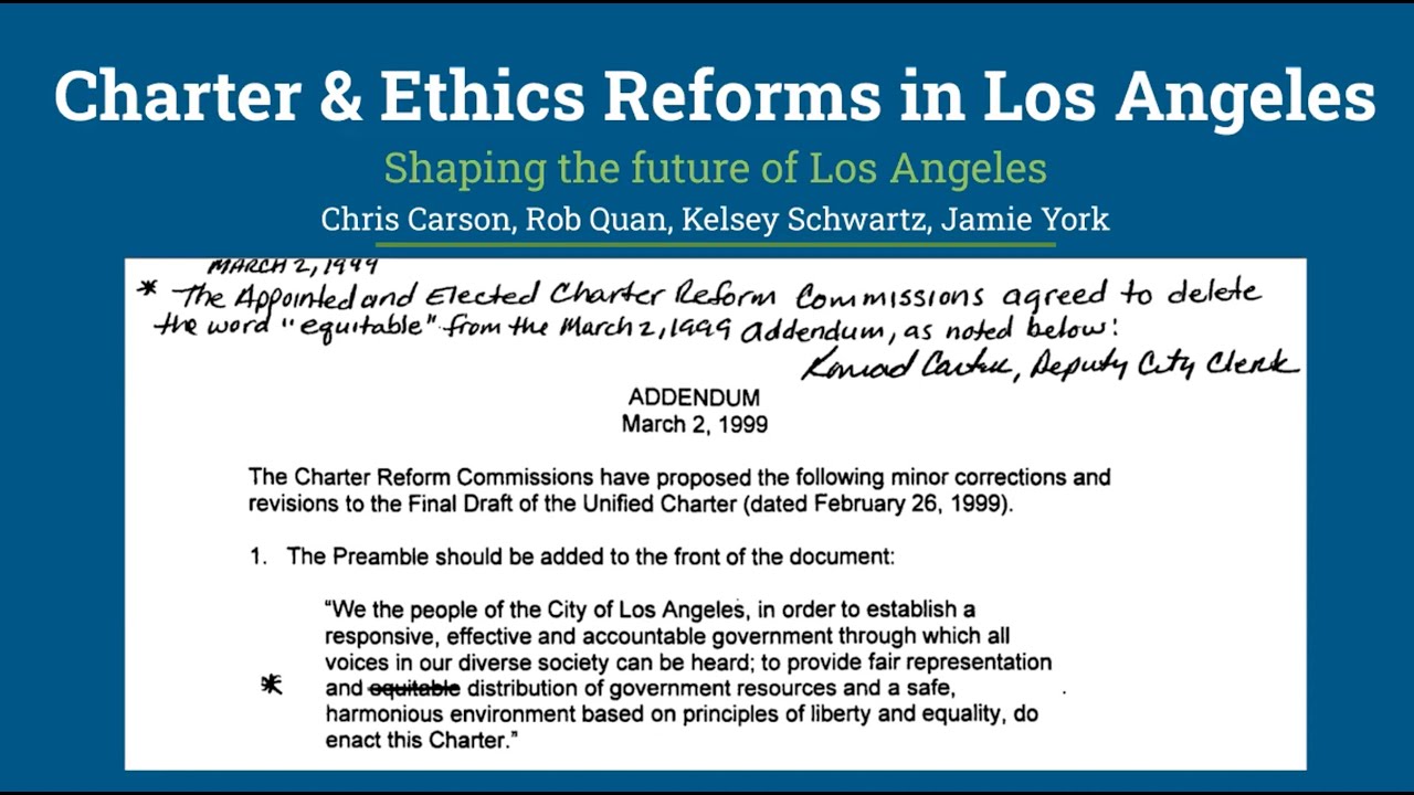 Charter and Ethics Reforms in Los Angeles - Presentation by Fair Rep LA ...