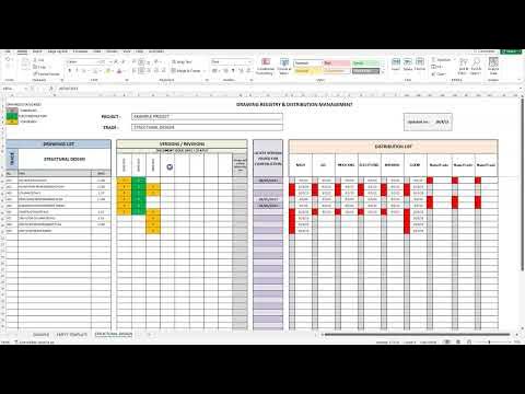 Drawing Registry and Distribution Management Excel Tempalte - Example ...