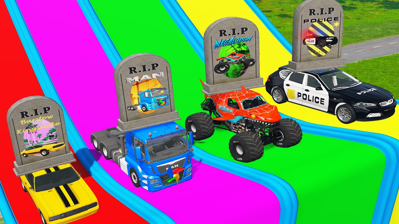 Big & Small Funny Cars vs Slide Color - Returning Funny Cars from the ...