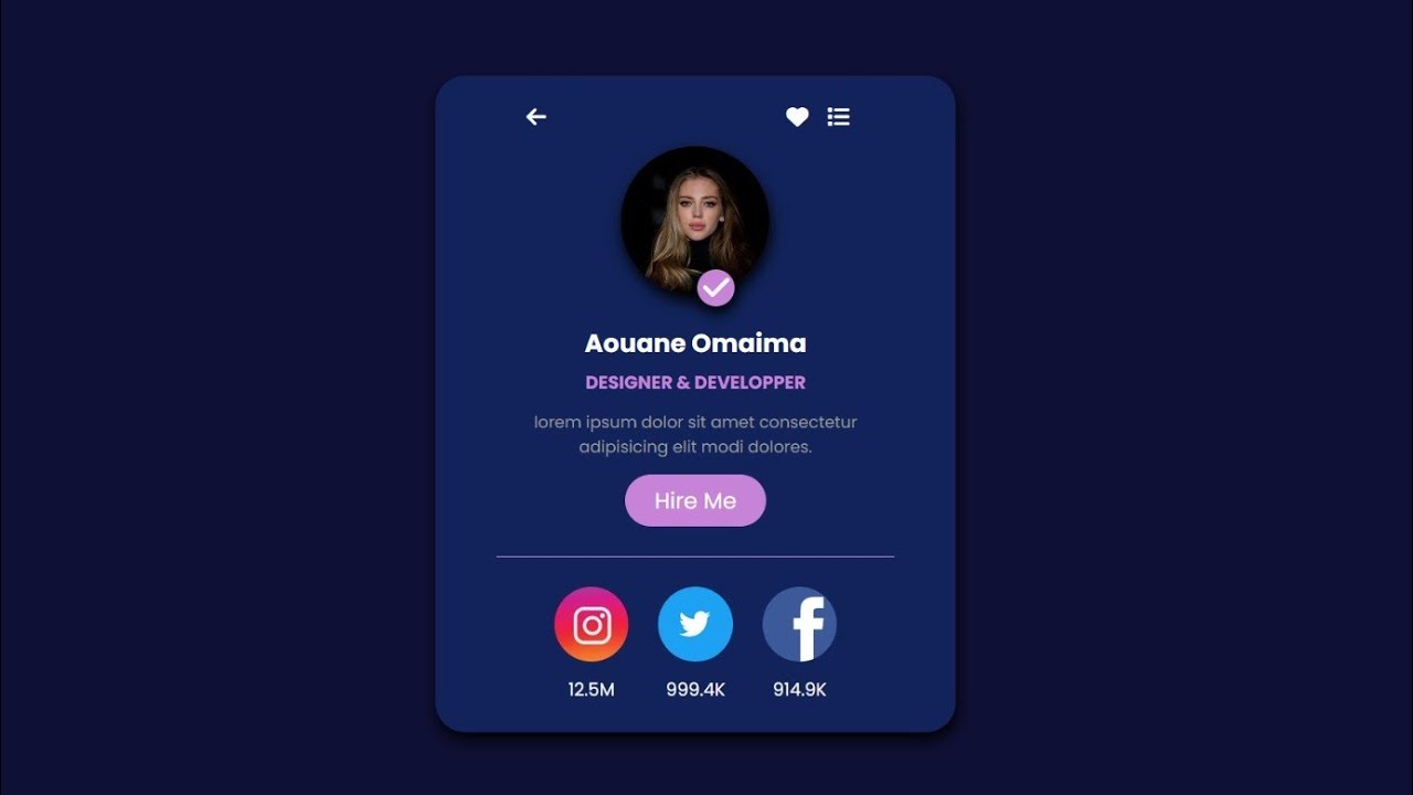 How To Make A Beautiful Profile Card Design Using Html And Css Only 1335