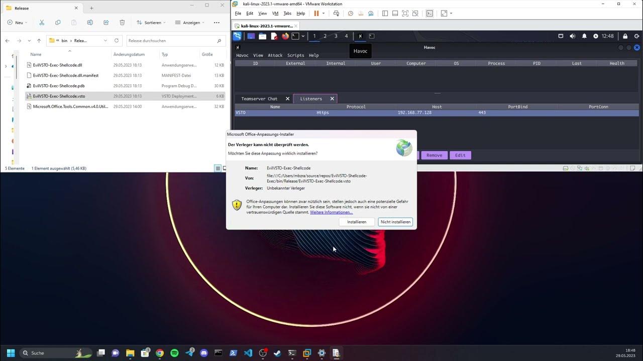 EvilVSTO - Havoc Shellcode Execution using malicious PowerPoint AddIns - YouTube