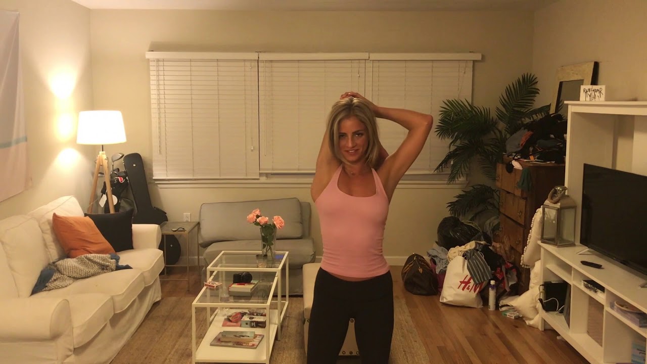 Standing Overhead Triceps Stretch - YouTube