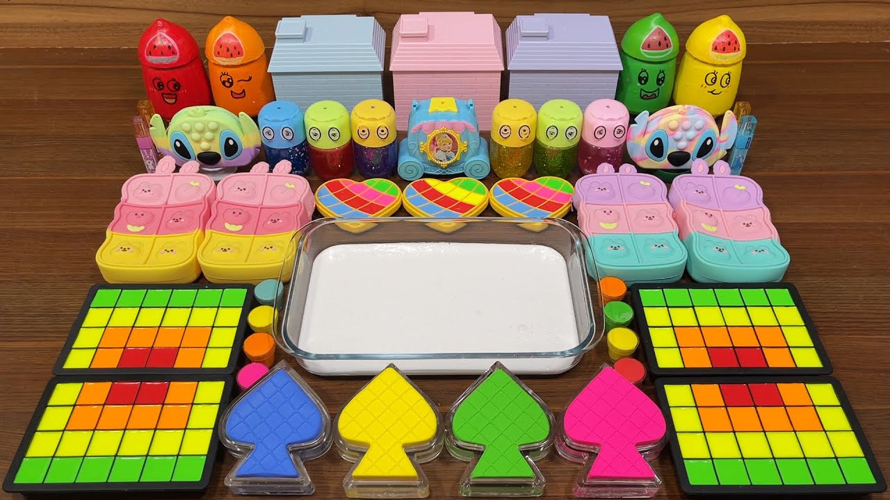 RAINBOW Slime I Mixing random into Glossy Slime I Satisfying YEN Slime ...