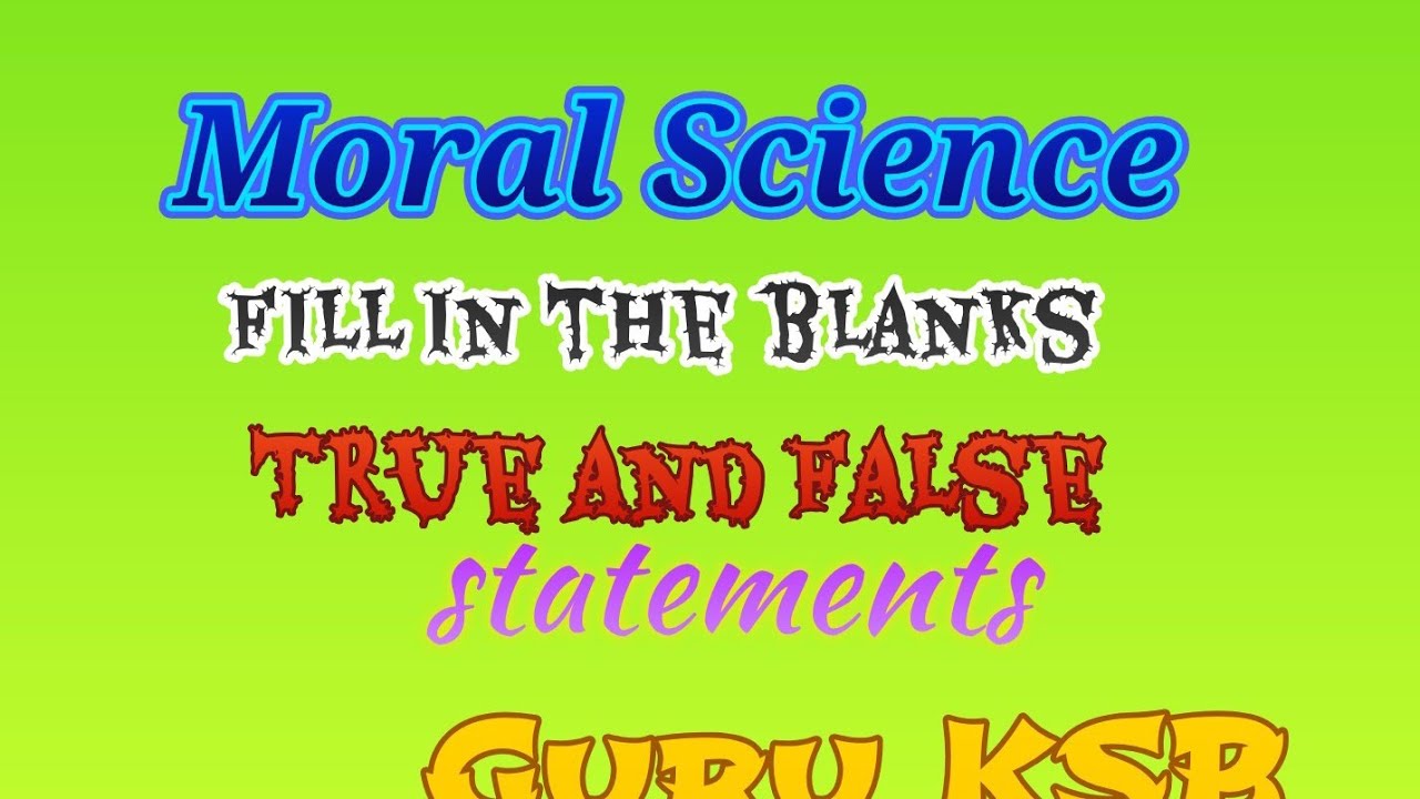 Moral science class specially for class 5th 👍 - YouTube