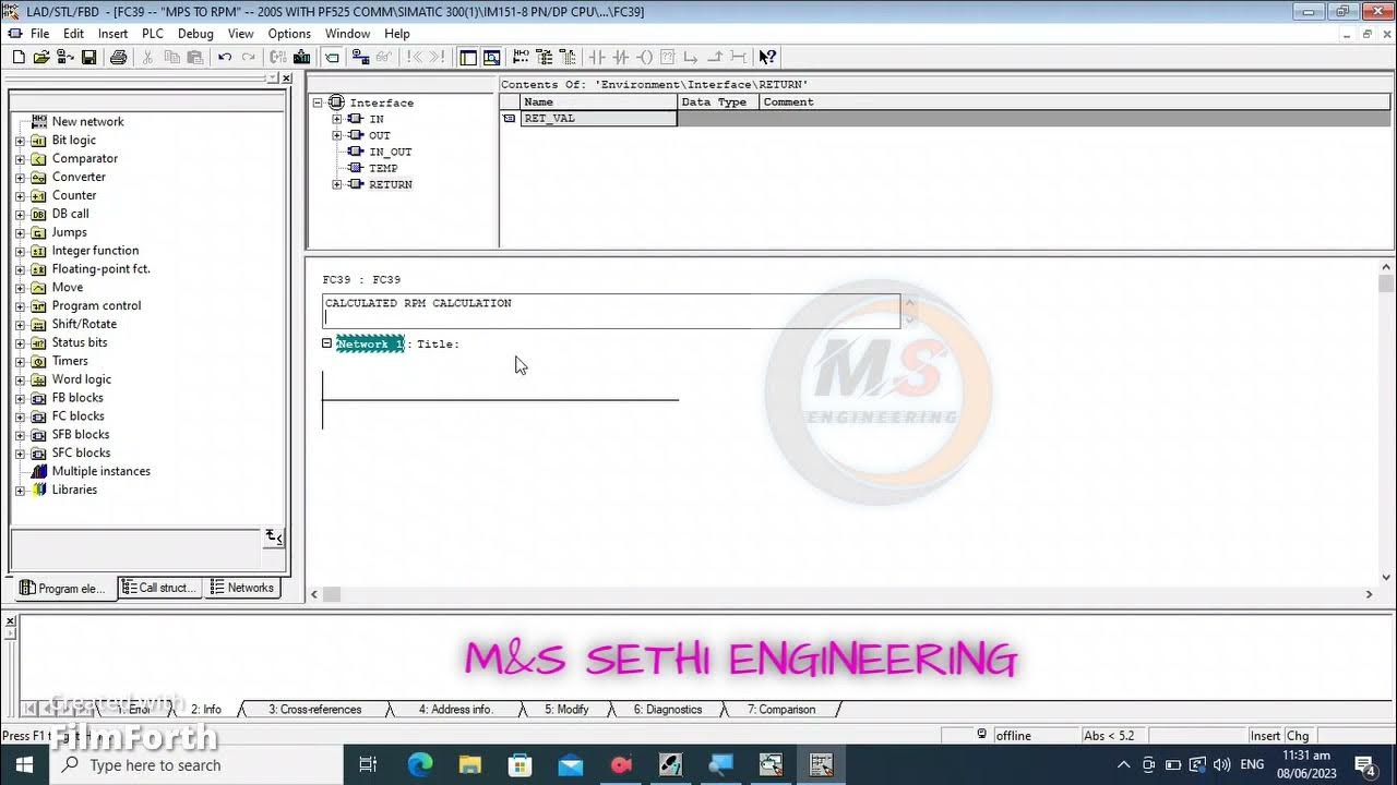 ||STL|| PLC PROGRAM FOR RPM (SPEED) CALCULATION IN STL LANGUAGE USING ...