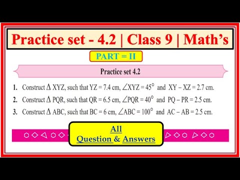 Practice set 4.2 class 9 maths part 2 | Chapter 4 Constructions of ...