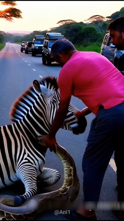 zebra gets into trouble because of python. - YouTube