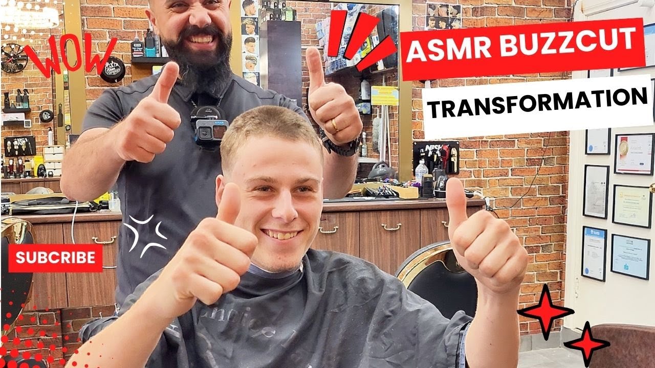 "ASMR Buzz Cut Transformation ️ | Ultimate Relaxing Haircut Tutorial for Men" - YouTube