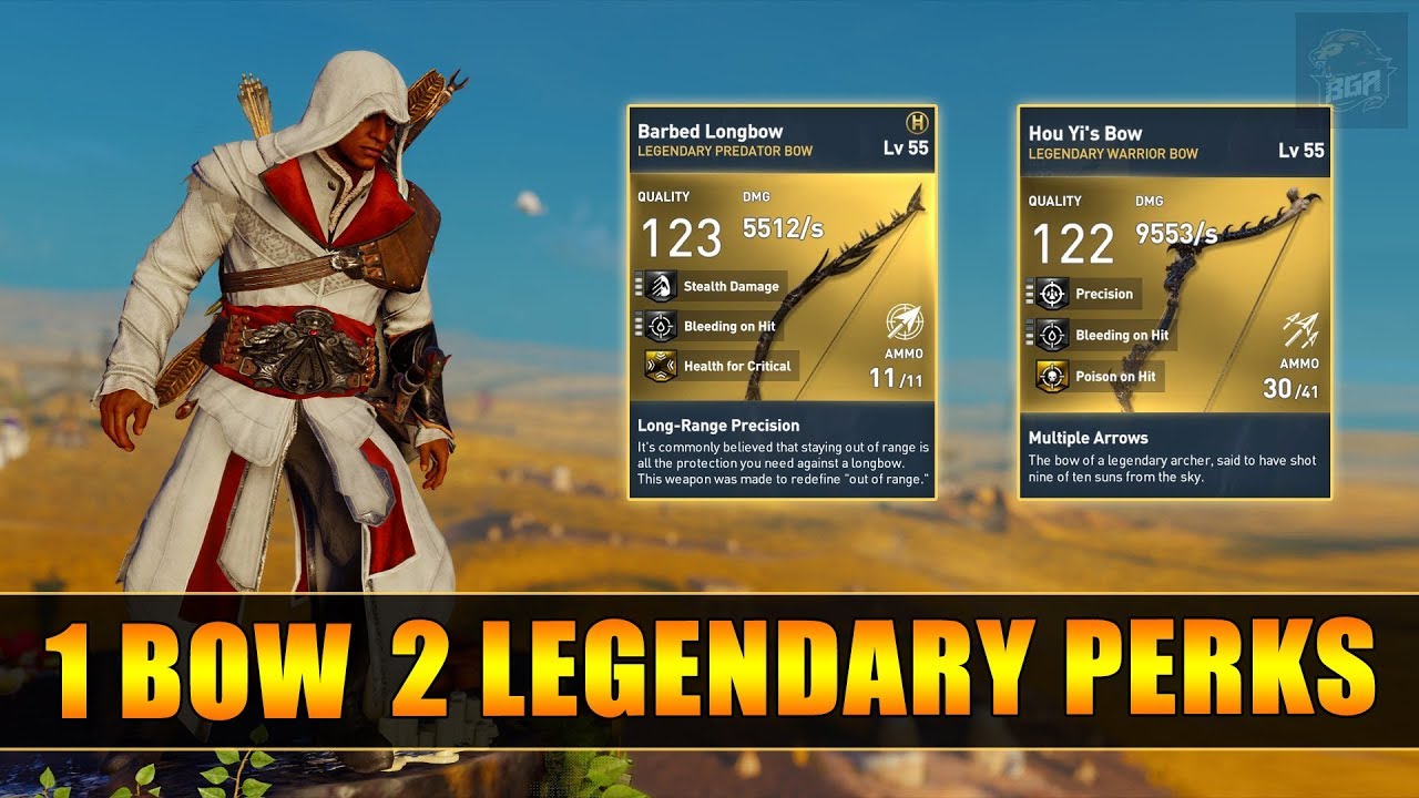 Assassin's Creed Origins - Overpowered Bows With 2 Legendary Perks | Ac ...