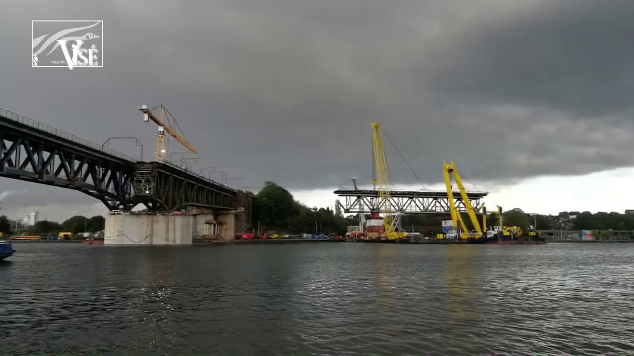 Travaux Pont des Allemands Visé au 15 septembre 2017 - YouTube