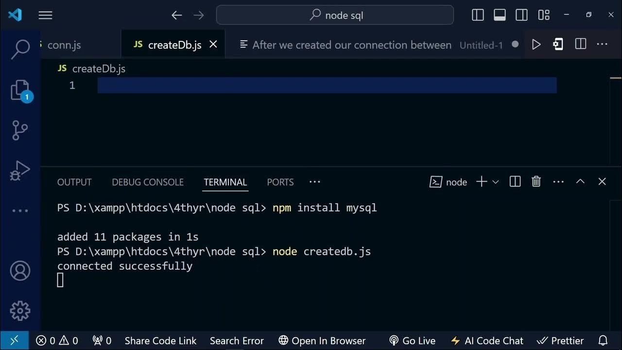 Exercise activity on Node.js with MySql Database - YouTube